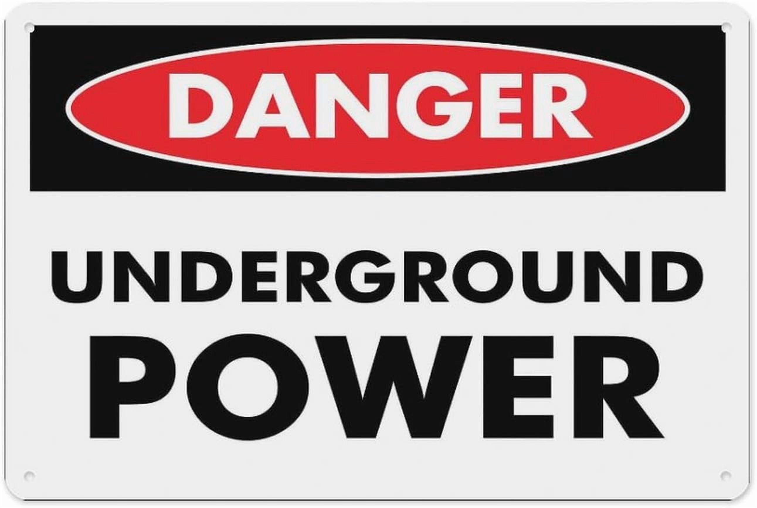 Warning Tin Sign Danger Underground Power Home Office Road Street ...