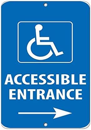 Warning Tin Sign Entrance Indication: Accessible Entrance Funny ...