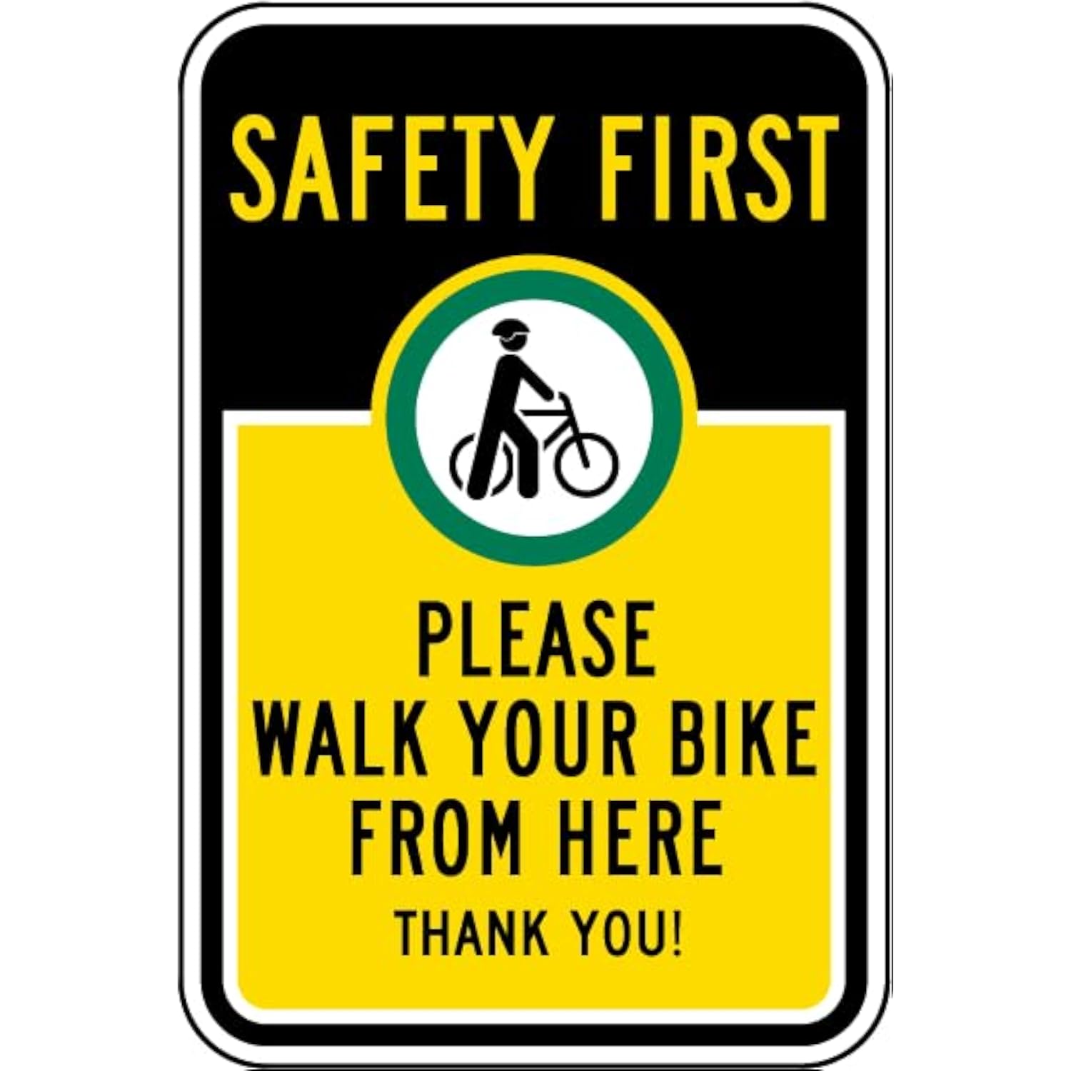 Warning Tin Sign First Please Walk Your Bike From Here Thank You ...