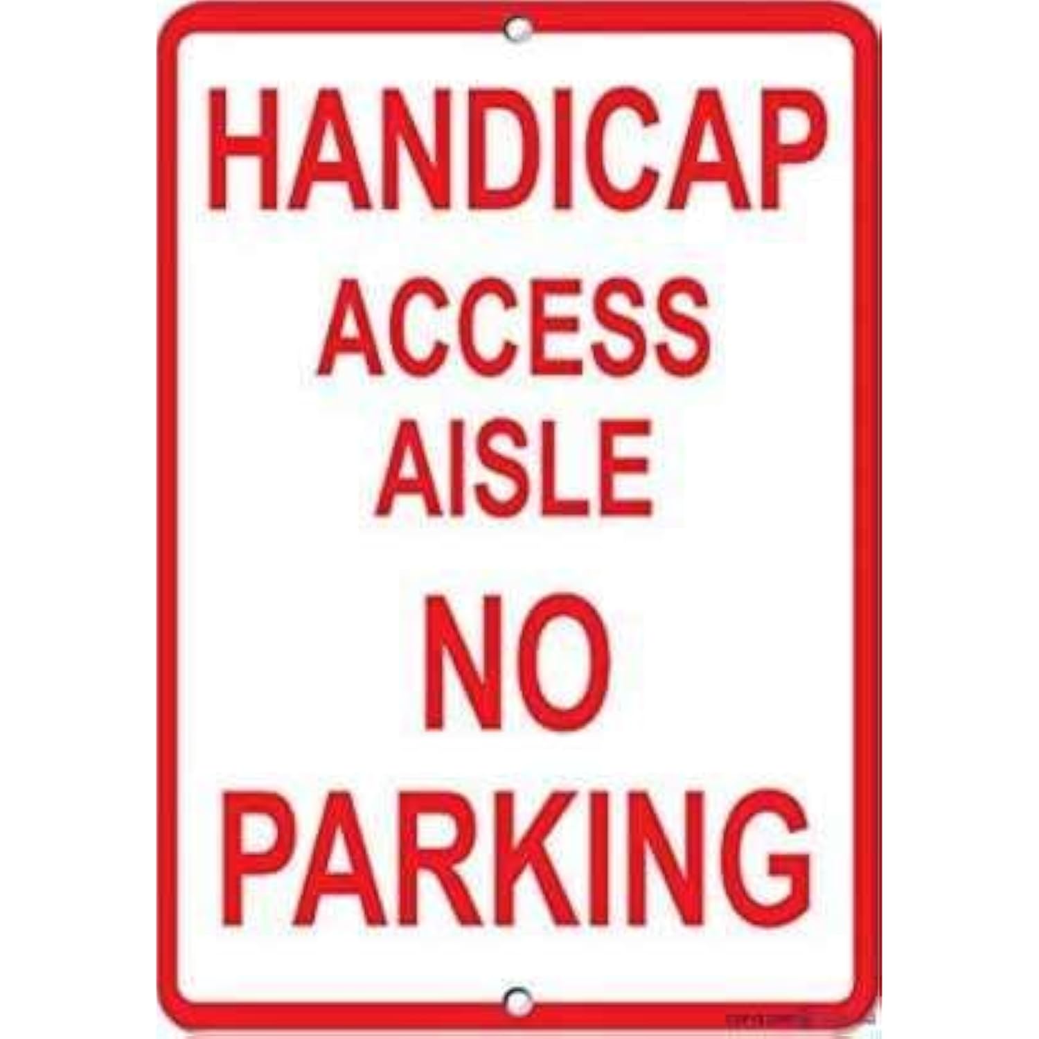 Warning Tin Sign Handicap Access Aisle No Parking Retro Decor Home Road ...