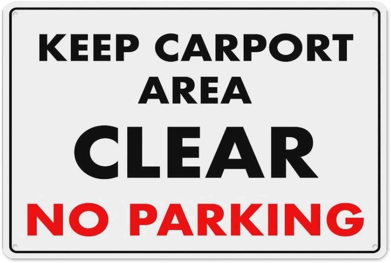 Warning Tin Sign Keep Carport Area Clear No Parking Home Office Road ...