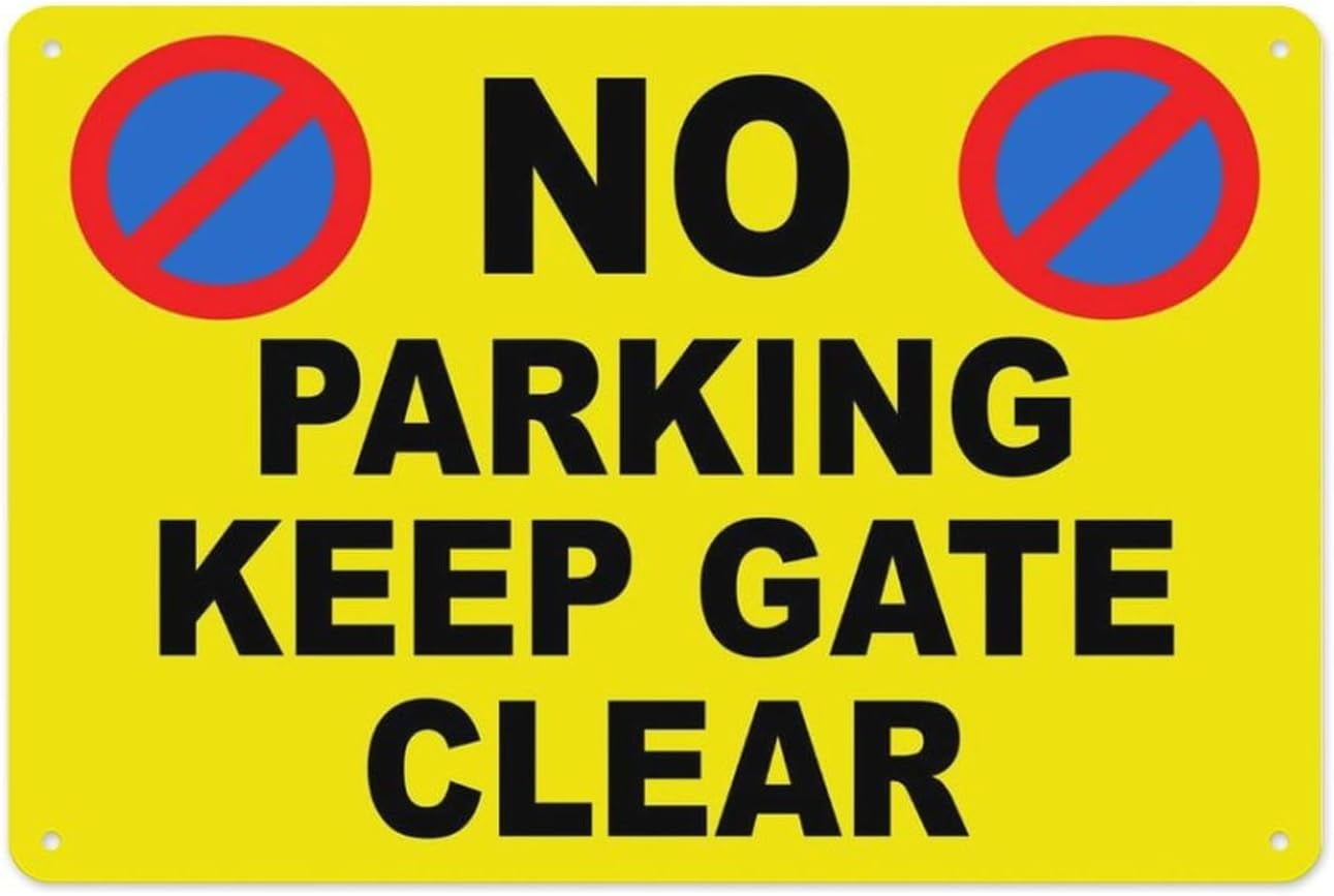 Warning Tin Sign No Parking Keep Gate Clear Vintage Metal Sign Home ...