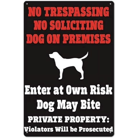 Warning Dangerous Dog on Premises Sign - Walmart.com