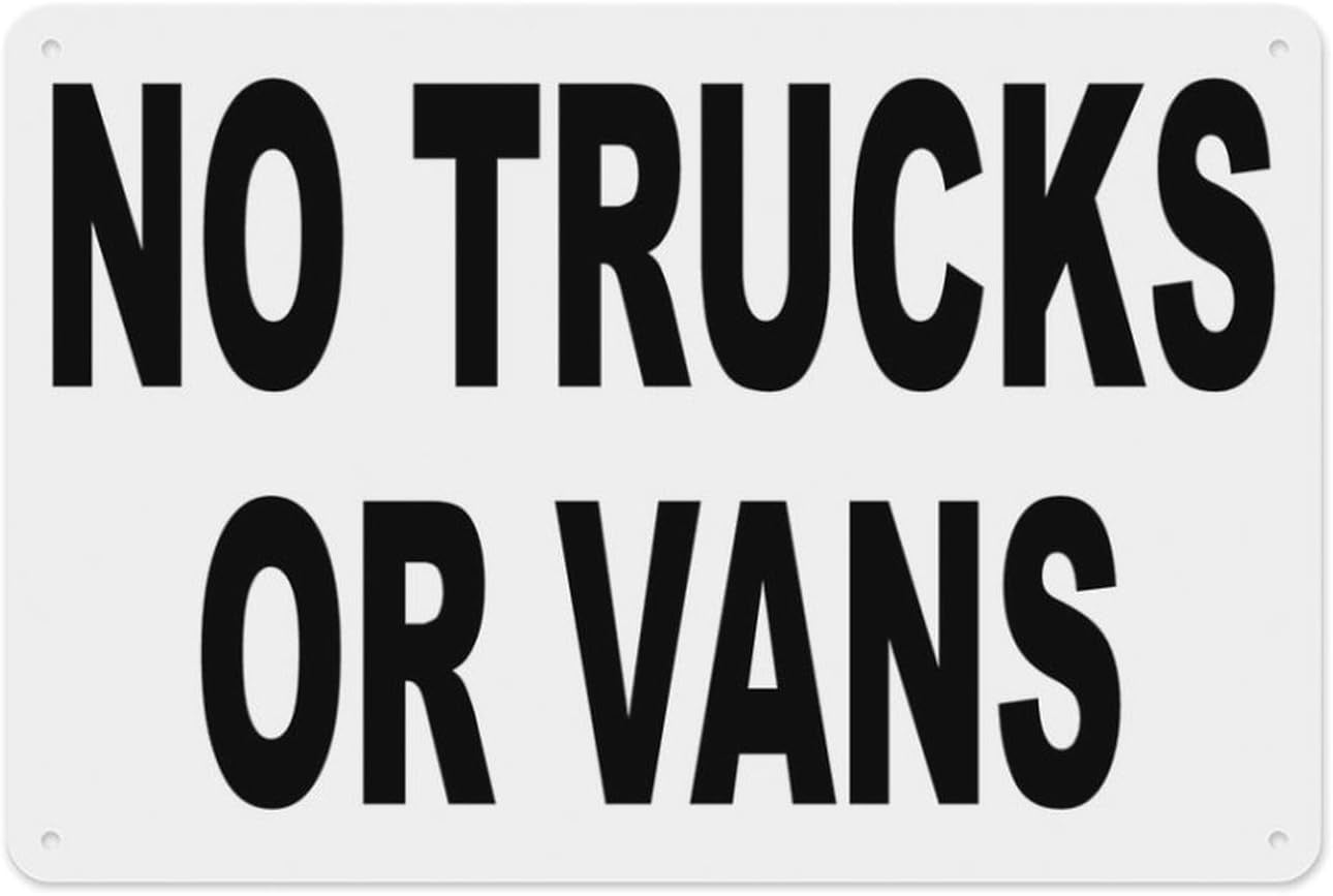 Warning Tin Sign No Trucks Or Vans Home Office Road Street Garage ...