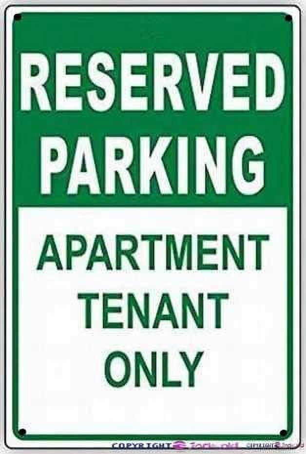 Warning Tin Sign Parking Designation: Reserved Parking - Apartment ...