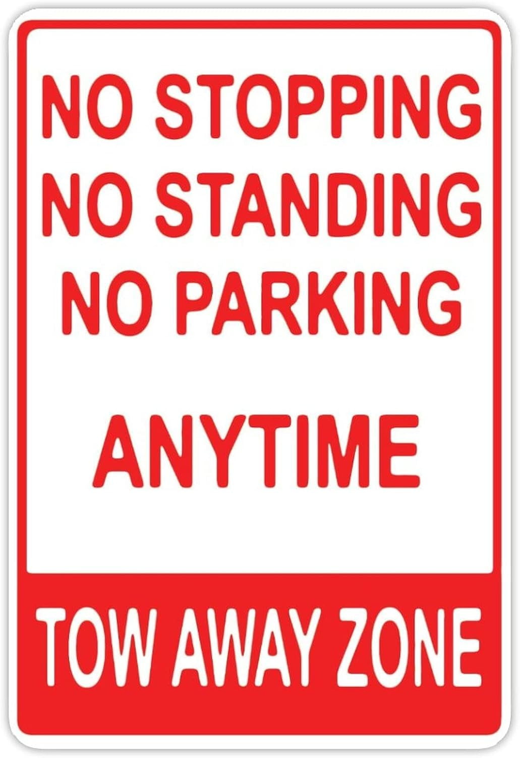 Warning Tin Sign Parking Restriction: No Stopping - No Standing - No ...