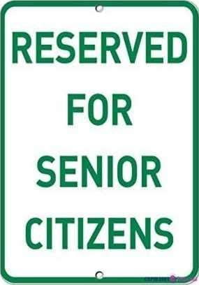 Warning Tin Sign Parking Sign: Reserved for Senior Citizens Funny Sign ...