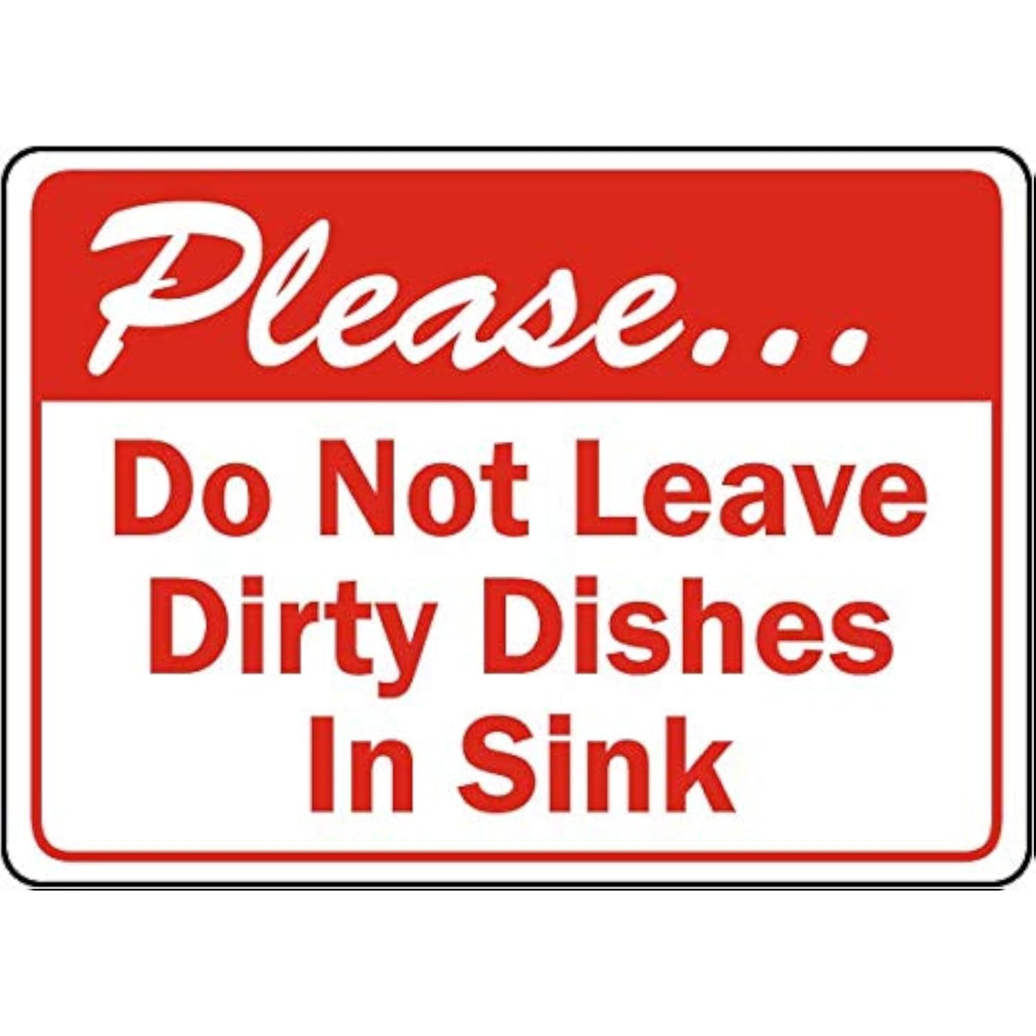 Warning Tin Sign Please... Do Not Leave Dirty Dishes In Sink Vintage ...