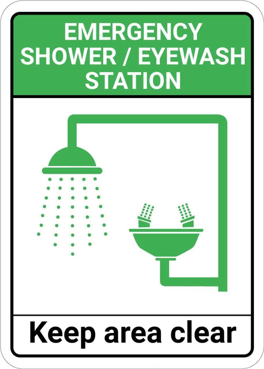 Warning Tin Sign Safety Notice: Emergency Shower Eyewash Station ...