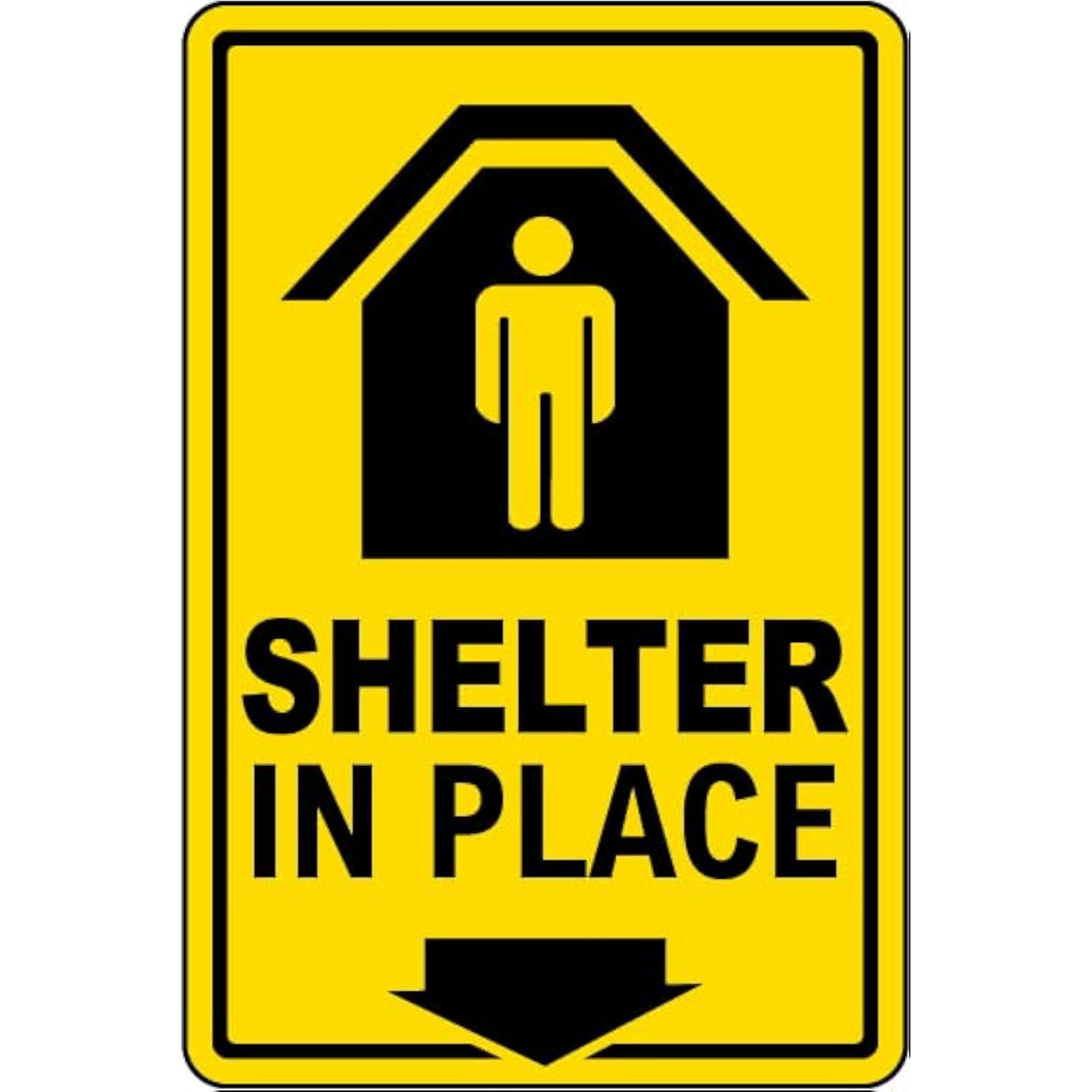 Warning Tin Sign Shelter In Place Vintage Decoration Home Road Street ...