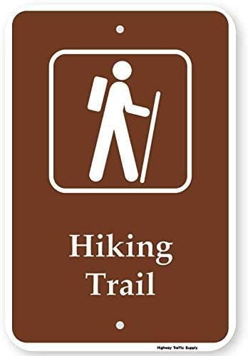Warning Tin Sign Trail Indication: Hiking Trail Funny Sign Decoration ...