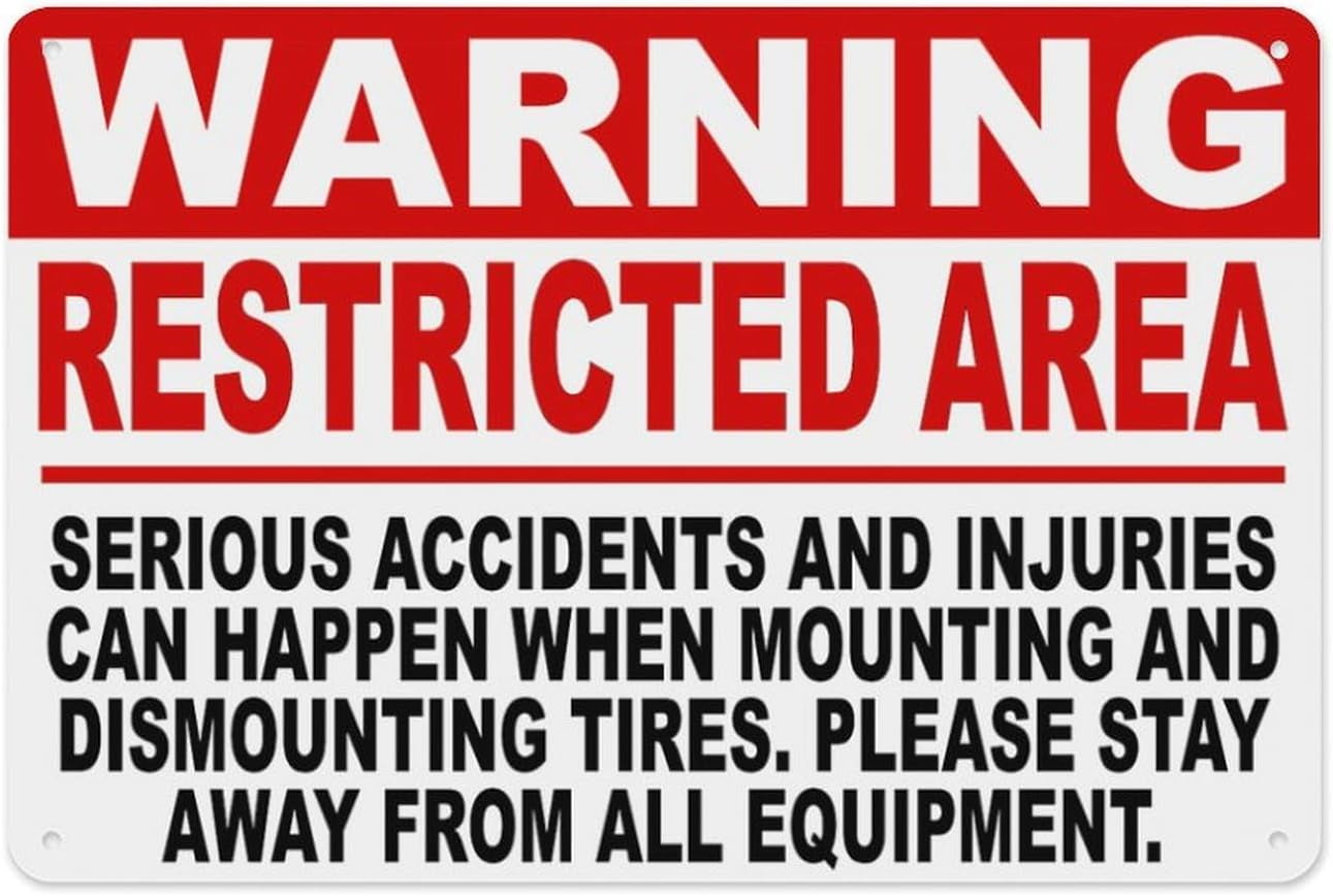 Warning Tin Sign Warning Restricted Area Serious Accidents Vintage ...