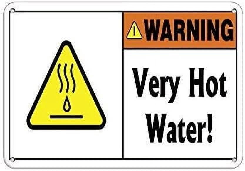 Warning Tin Sign Warning Very Hot Water! Funny Aluminum Sign Decoration ...