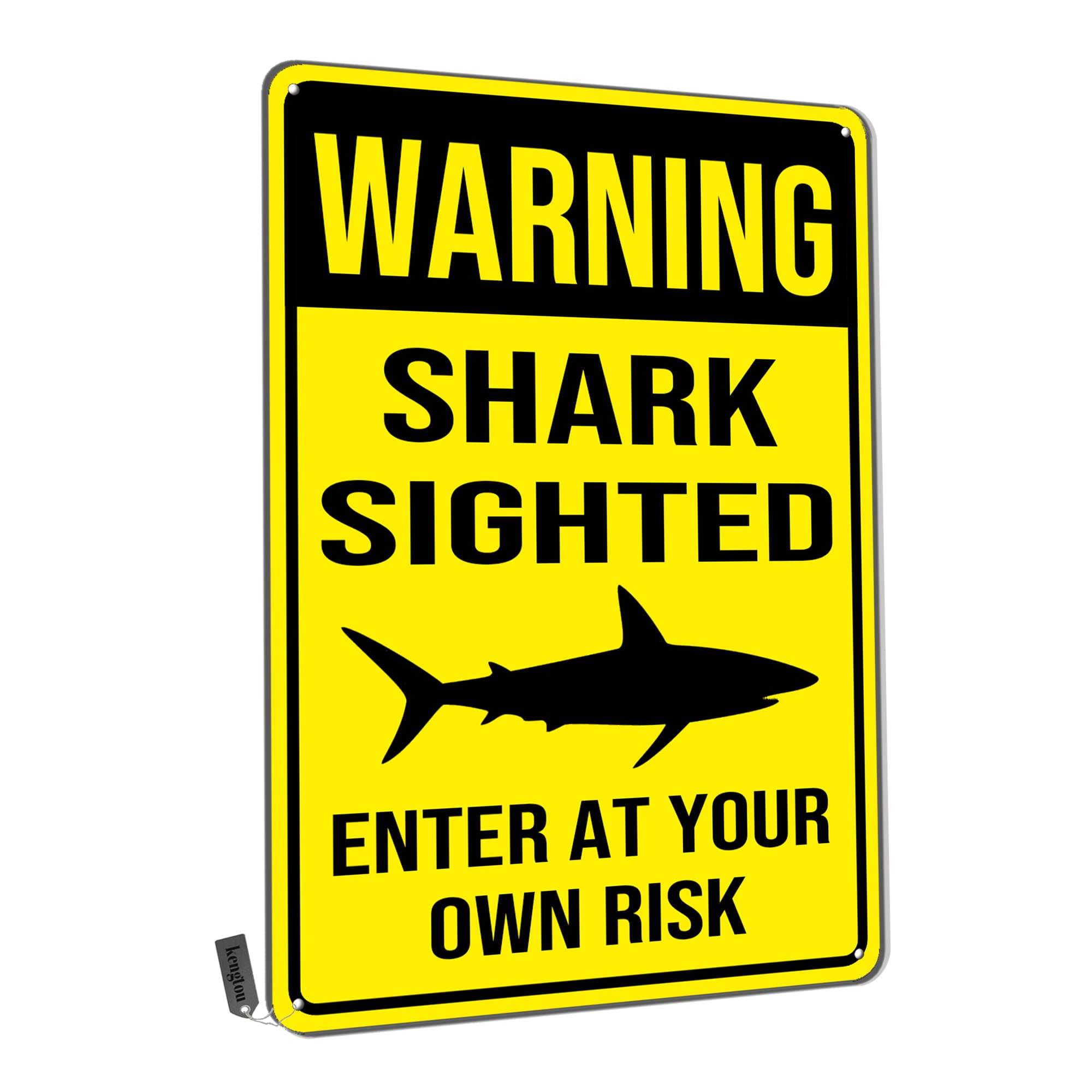 Warning Tin Signs,Warning Shark Sighted Enter at Your Own Risk Metal ...