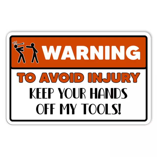 Warning To Avoid Injury Sticker Caution Tool Box Size Phone Decal Water ...