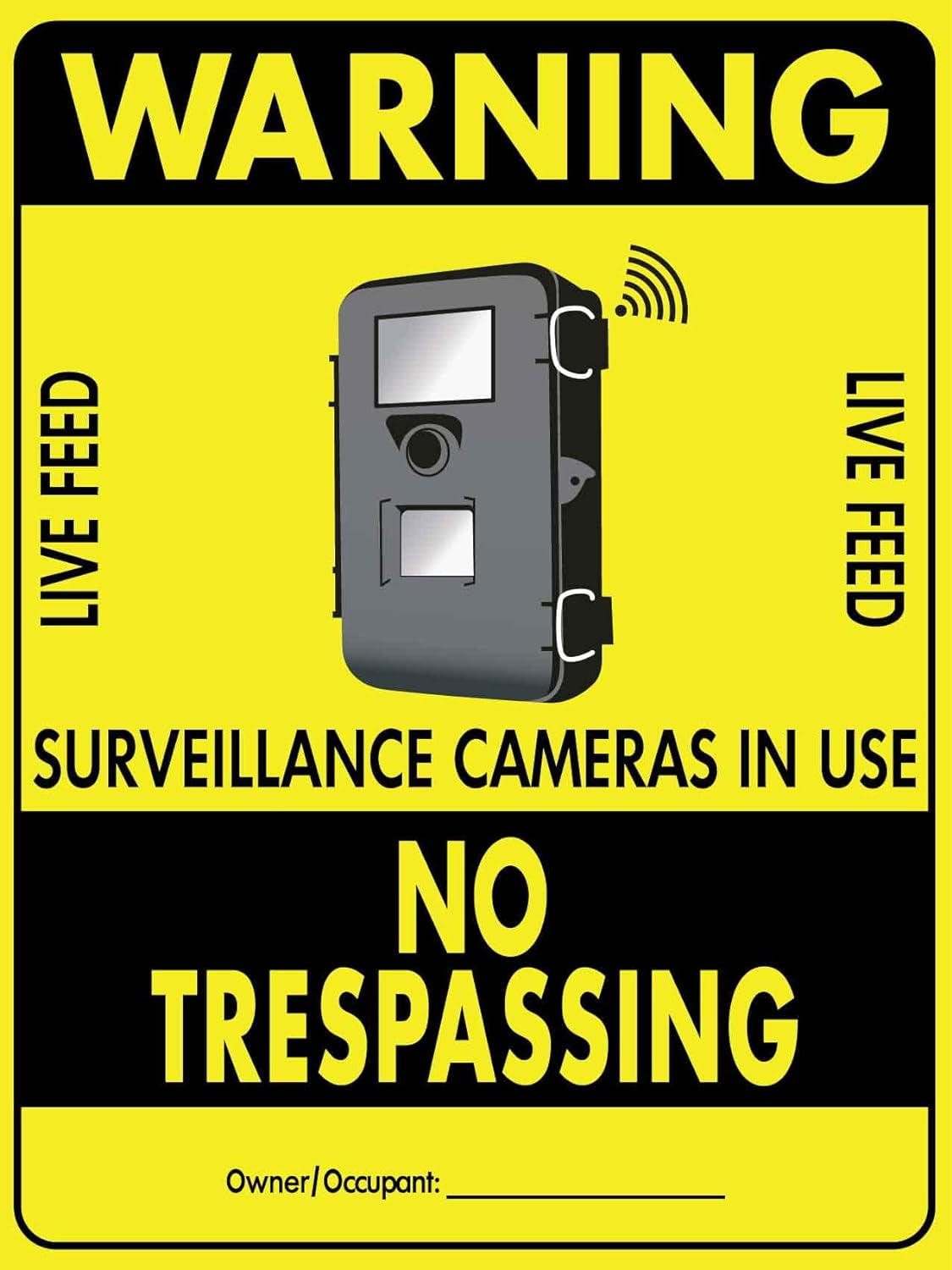 Warning Trail Surveillance Cameras in Use No Trespassing Sign Metal Tin ...