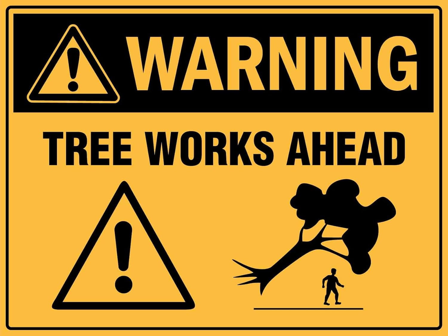Warning Tree Works Ahead Sign Warning Signage 8 X 12 Inch Metal Tin ...