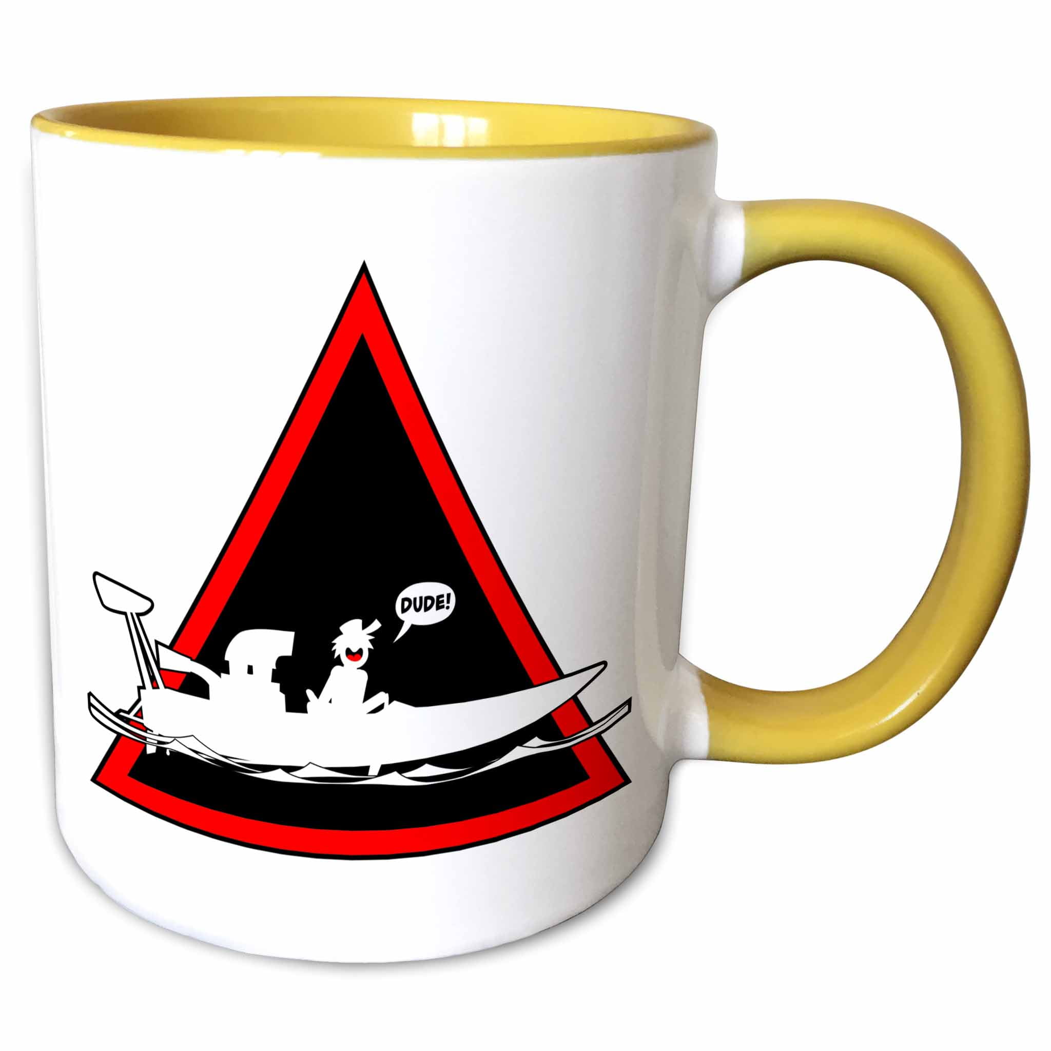 3drose, Warning Triangle with a Stickman Racing His Drag Boat, Yelling ...