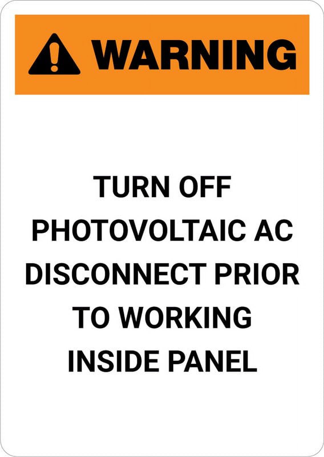 Warning Turn Off Photovoltaic Ac Funny Vintage Tin Signs 8 X 12 Inch ...