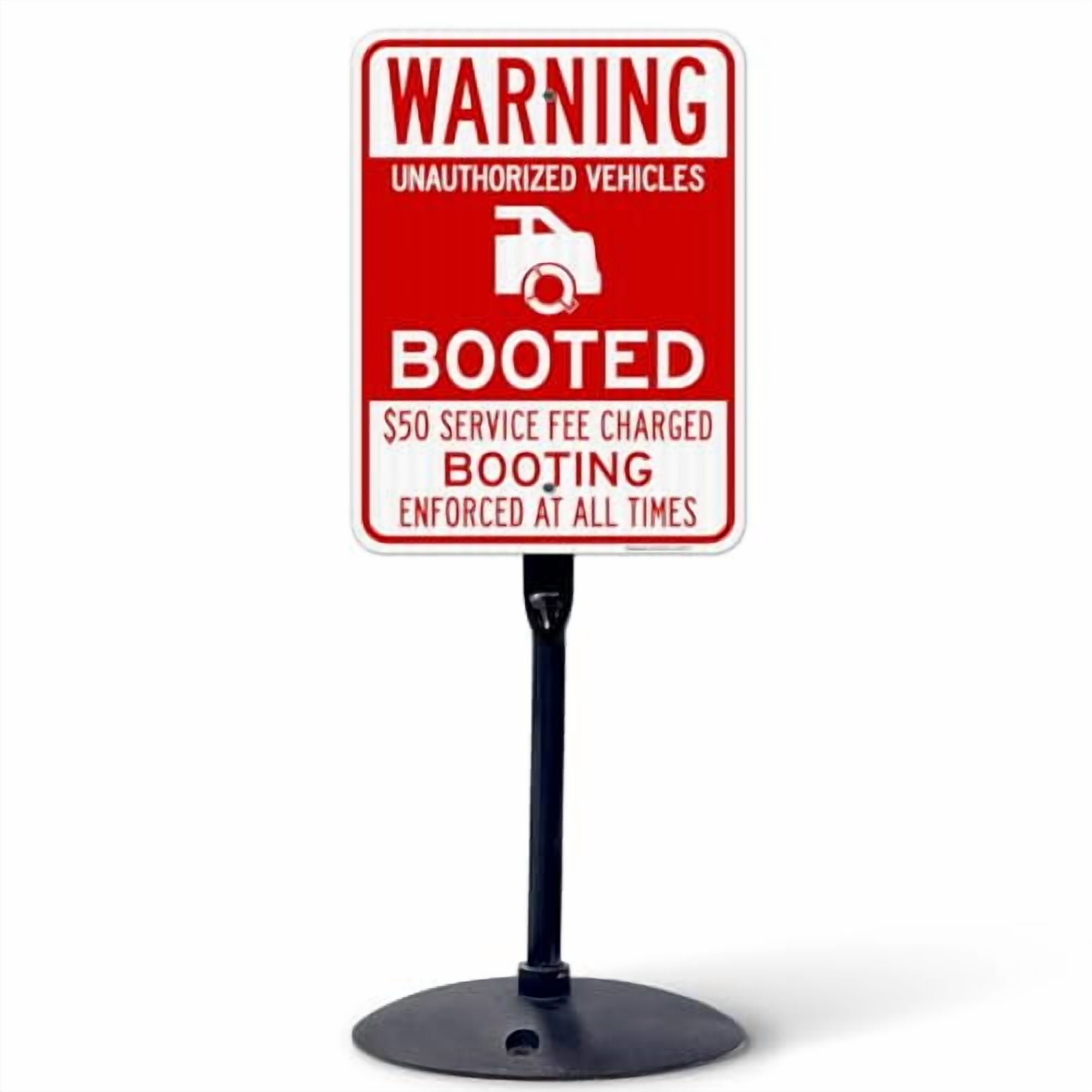 Warning Unauthorized Vehicles Booted Booting Enforced at All Times ...