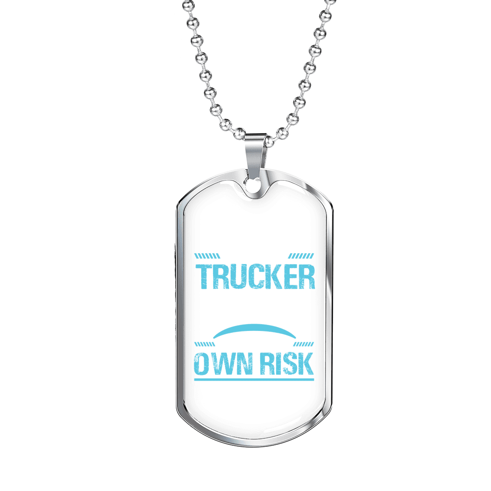 Warning Unmedicated Banker Trucker Dog Tag Stainless Steel or 18k Gold ...