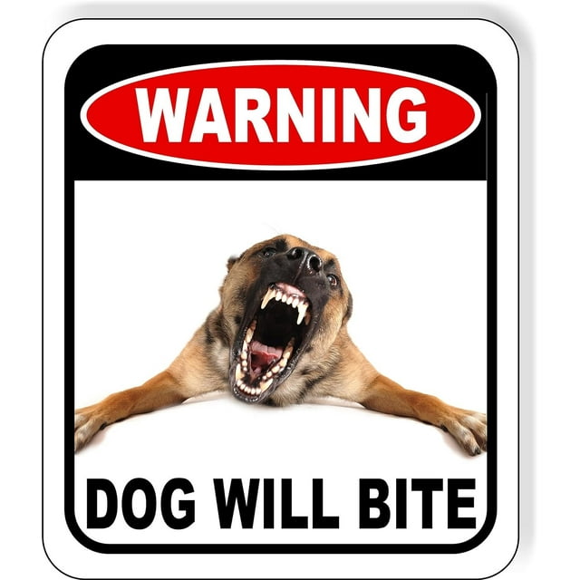 Warning Vicious dog will bite Angry growling Aluminum Composite Outdoor ...