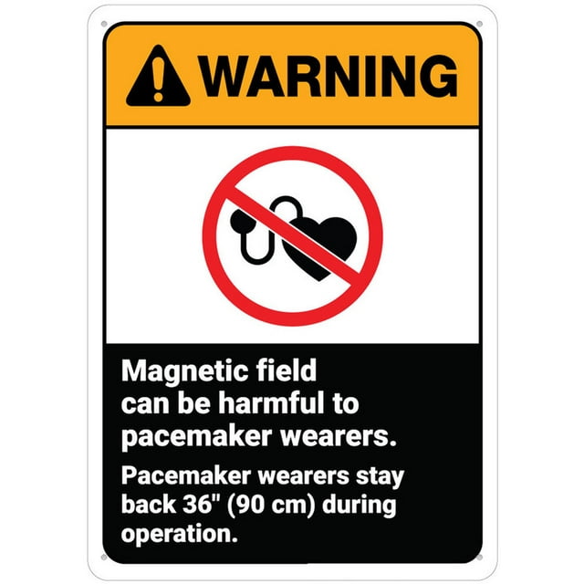 Warning Warning Magnetic Field Harmful To Pacemaker Wearers Sign 8"X12 ...