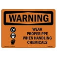 Warning Wear Proper PPE Handling Chemicals OSHA Decal Sign - Walmart.com