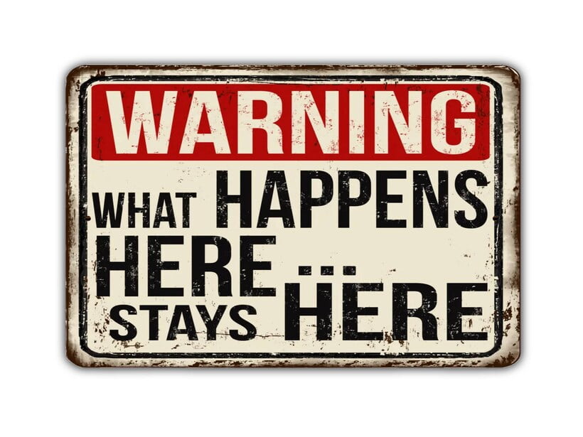 Warning What Happens Here Stays Here Vintage Style Metal Sign Retro Tin ...