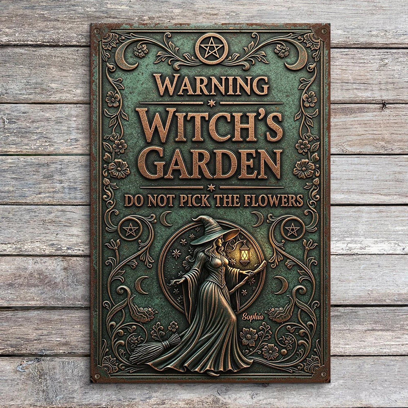 Warning Witch's Garden Do Not Pick The Flowers Retro Metal Tin Sign ...