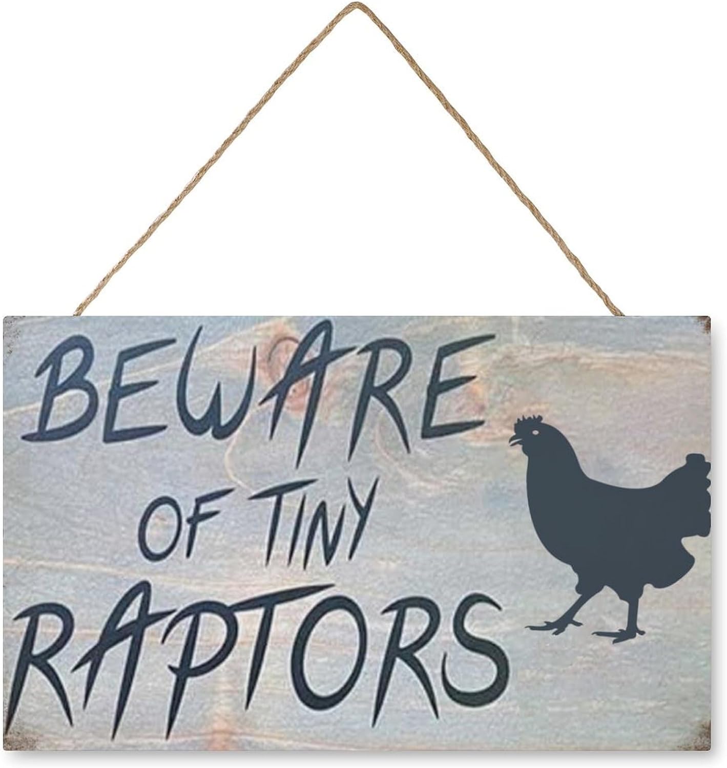 Warning Wood Sign Beware of Tiny Raptors 8x10 inch Retro Home Kitchen ...