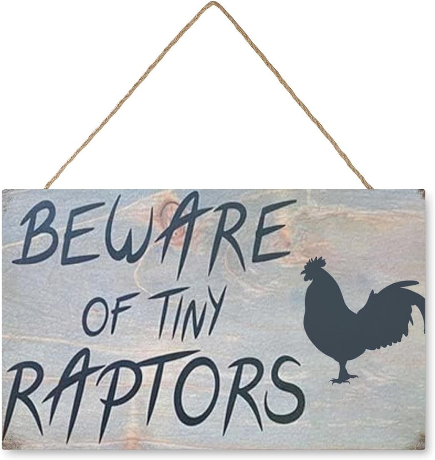 Warning Wood Sign Beware of Tiny Raptors 8x12 inch Retro Home Kitchen ...