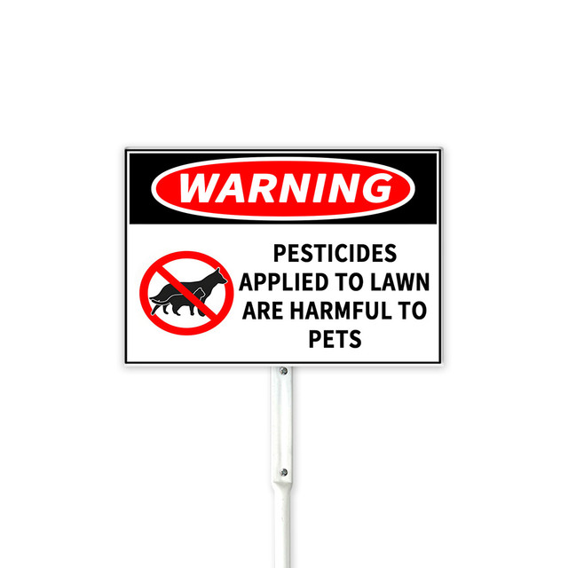 Warning Yard Sign PESTICIDES APPLIED TO LAWN ARE HARMFUL TO PETS ...
