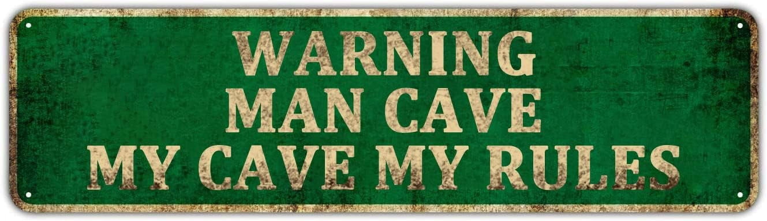 Warning You are Entering The Man Cave, My Cave My Rules Unique Tin Sign ...