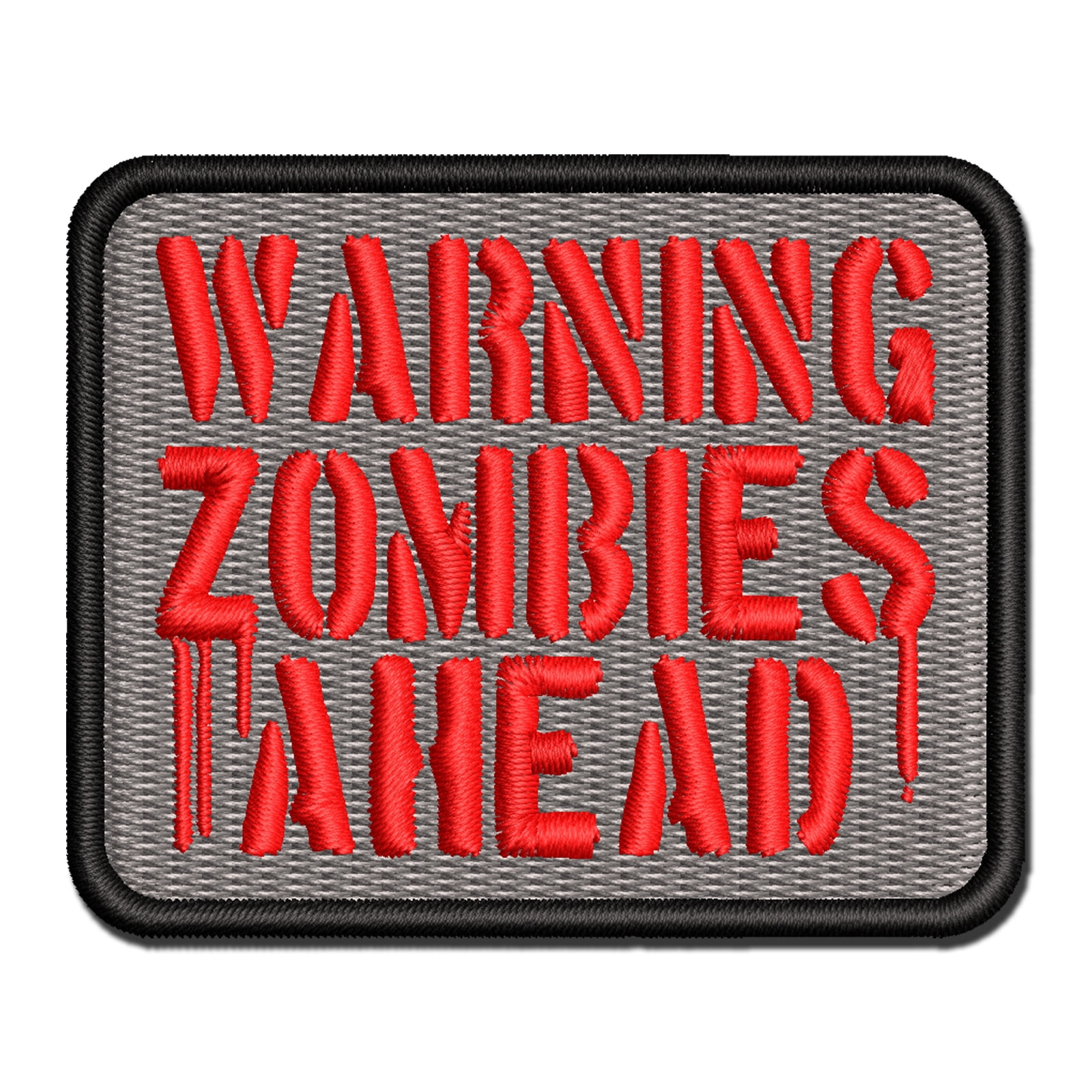 Warning Zombies Ahead Halloween Monster Applique Multi-Color ...