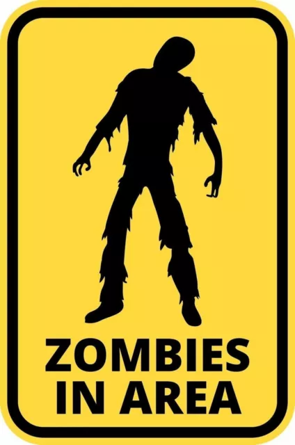 Warning Zombies In Area Sticker Phone Decal Water Bottle Stickers Car ...