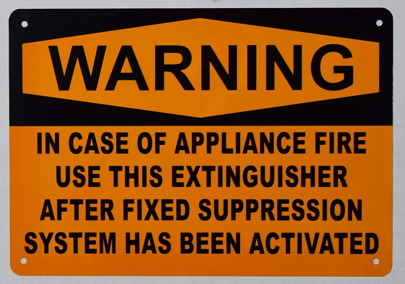 Warning in CASE of Appliance FIRE, USE This Extinguisher ONLY Sign ...