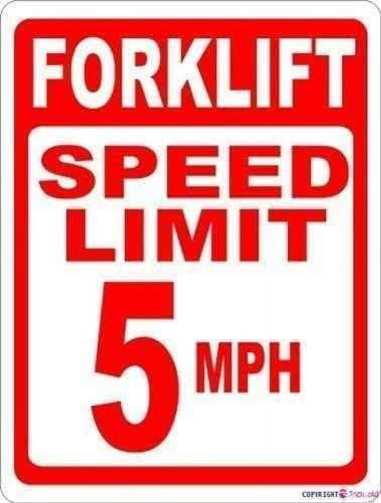 Warning plaque Metal Tin Forklift Speed Limit 5 Mph Warehouse Safety ...