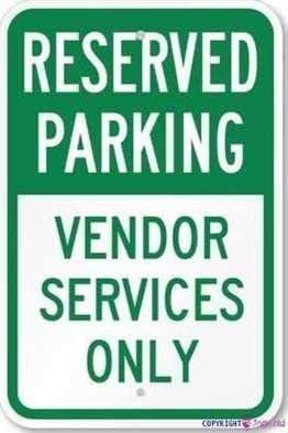Warning plaque Reserved Parking Vendor Services Only Metal Tin Sign ...