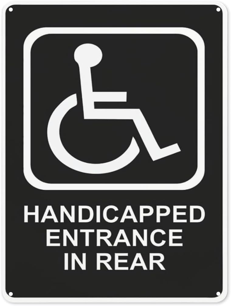 Warning sign Danger Business signs,Handicapped Entrance In Rear Sign ...