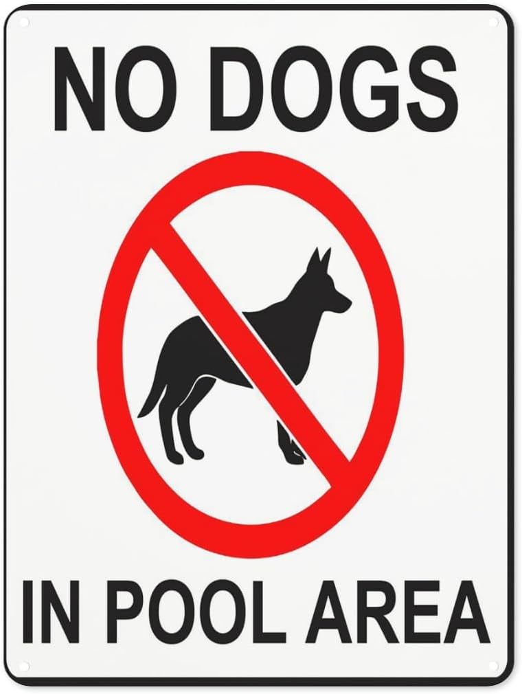 Warning sign Danger Business signs,No Dogs In Pool Area Allowed Square ...