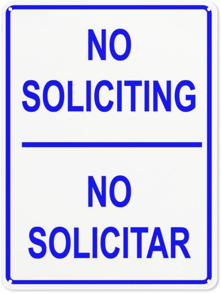 Warning sign Danger Business signs,No Soliciting No Solicitar Sign3 ...