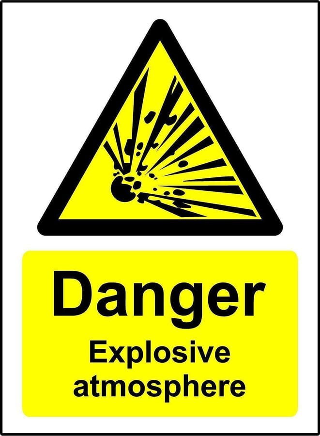 Warning sign Danger explosive atmosphere metal park safety sign Size ...