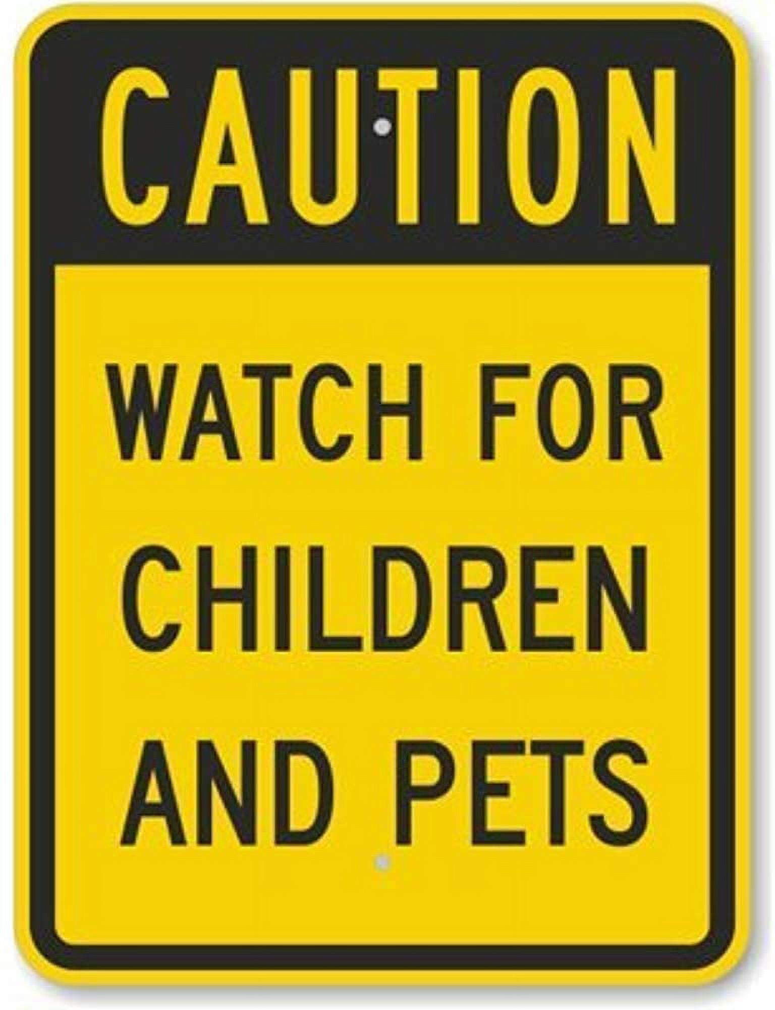 Warning sign Slow Autistic Child at Play with Road sign Business Sign ...