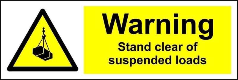 Warning sign Stand clear of suspended loads Mandatory Sign metal health ...