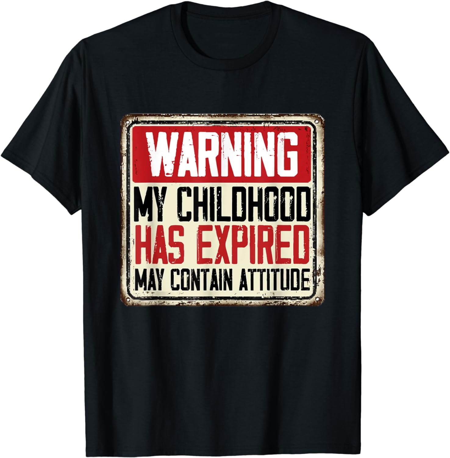 Warning sign adult my childhood has expired 18th birthday T-Shirt ...