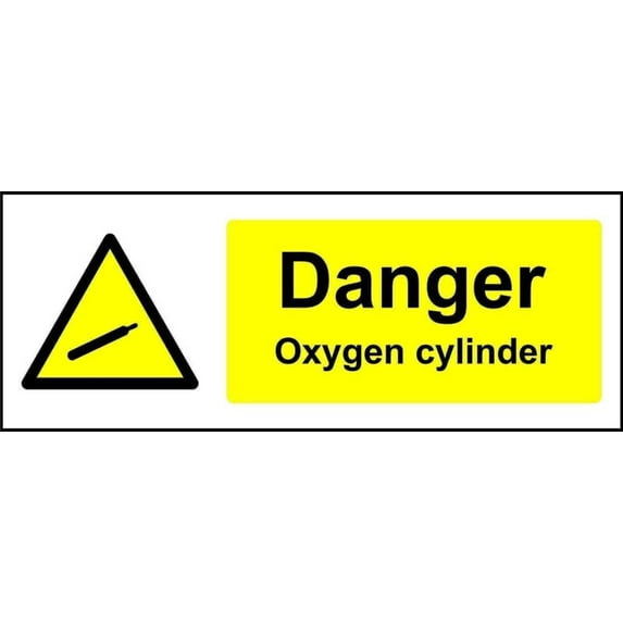 Warning signs Danger oxygen cylinder Mandatory Sign metal health safety ...
