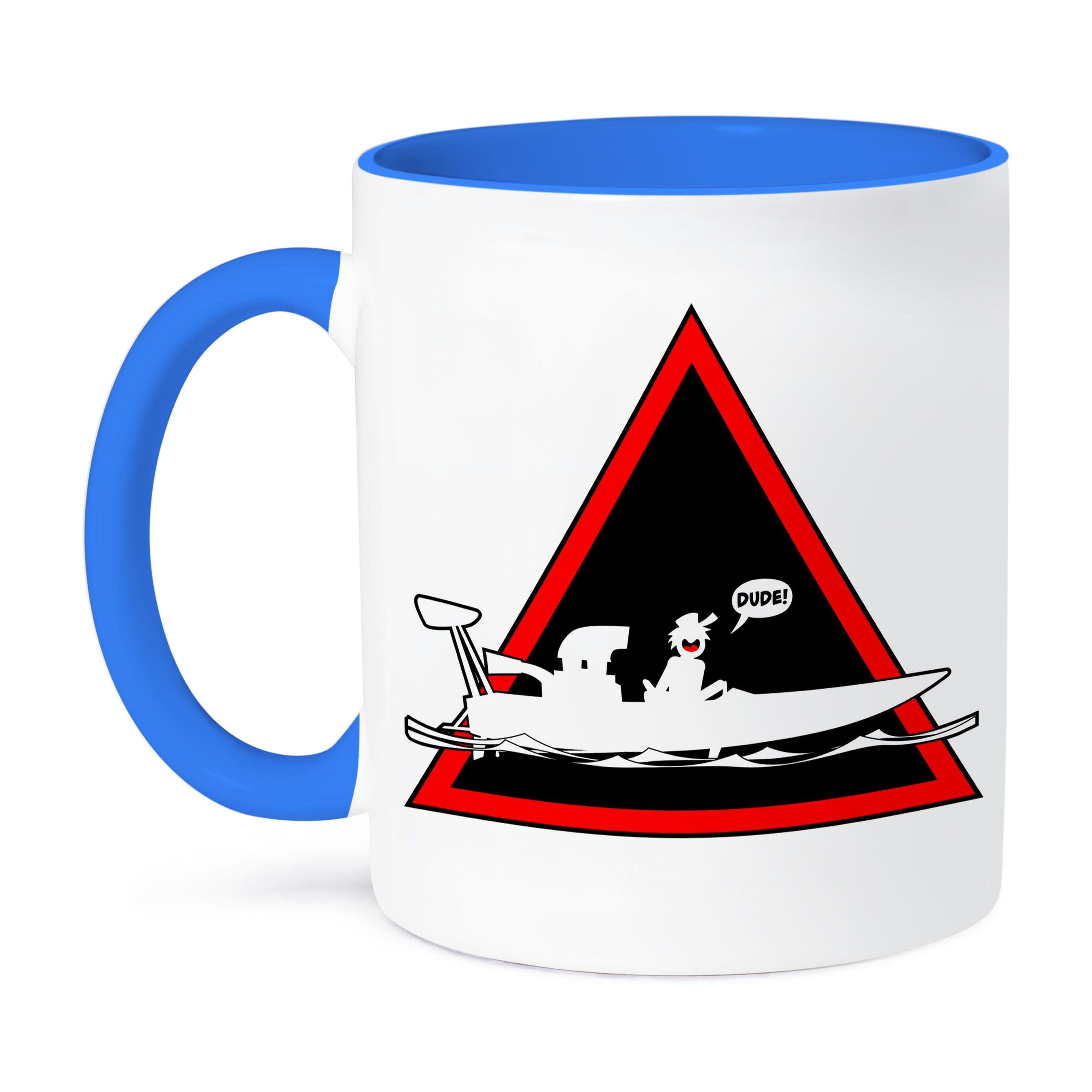 3dRose, Warning triangle with a stickman racing his drag boat, yelling ...