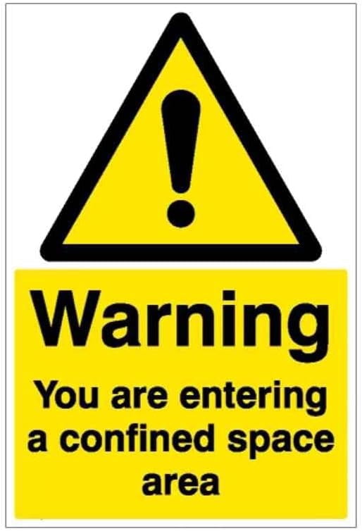 Warning you are Entering a Confined Space Area Sign Metal Tin Sign 8 x ...