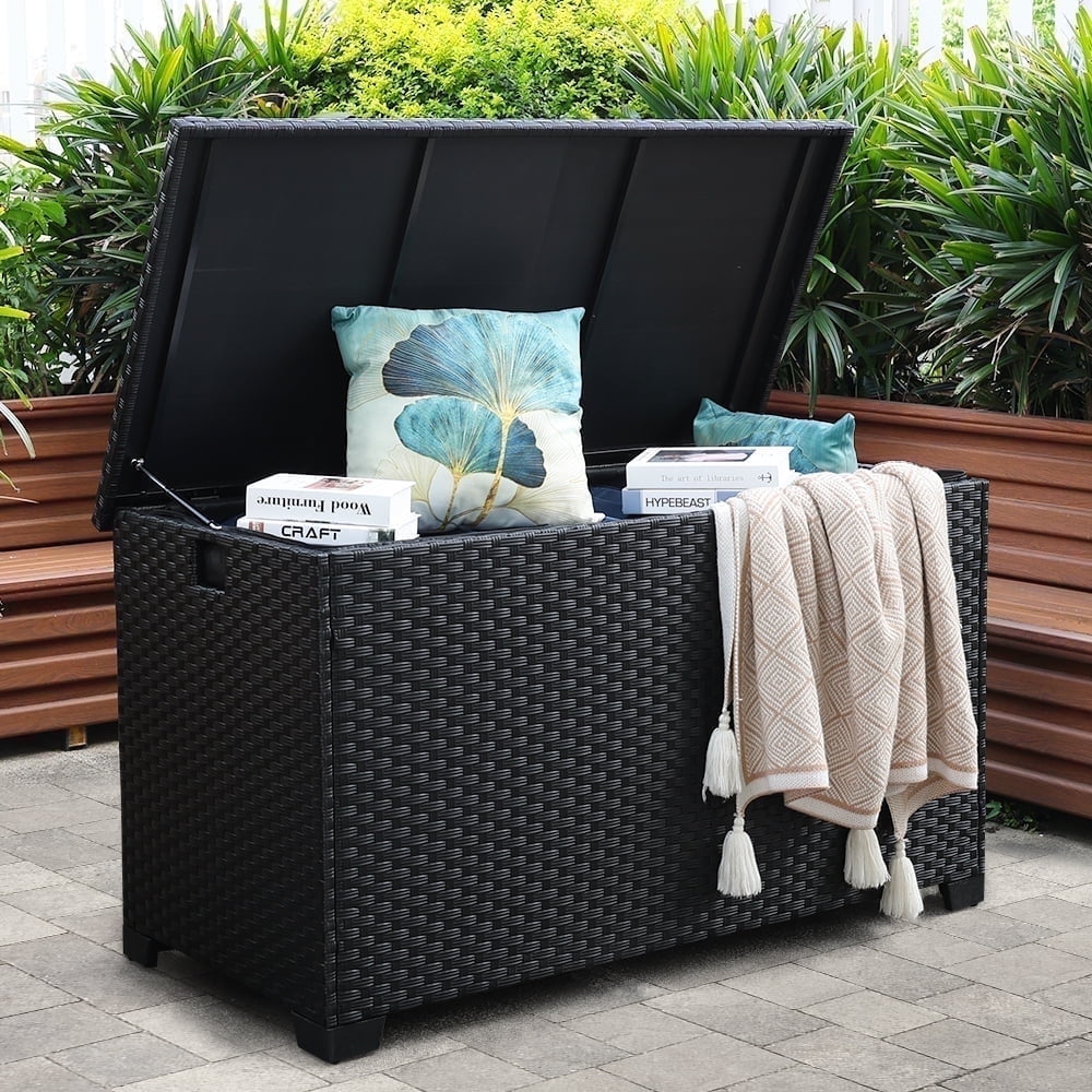 Waroom 150 Gallon Waterproof Outdoor Garden Storage Deck Box, Resin ...